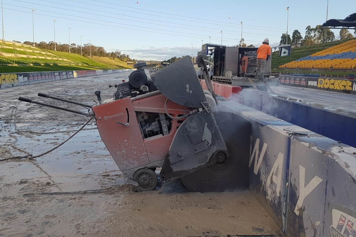 Road Sawing for Sydney Dragway Refurbishment